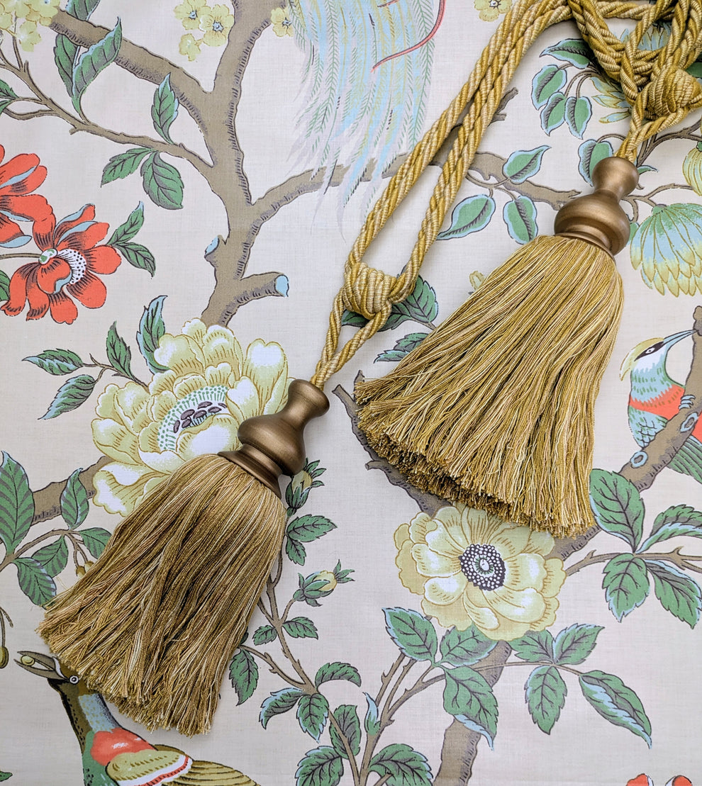 Gold Tiebacks / Curtain Tiebacks / Tassel Tiebacks – English Country Fabric